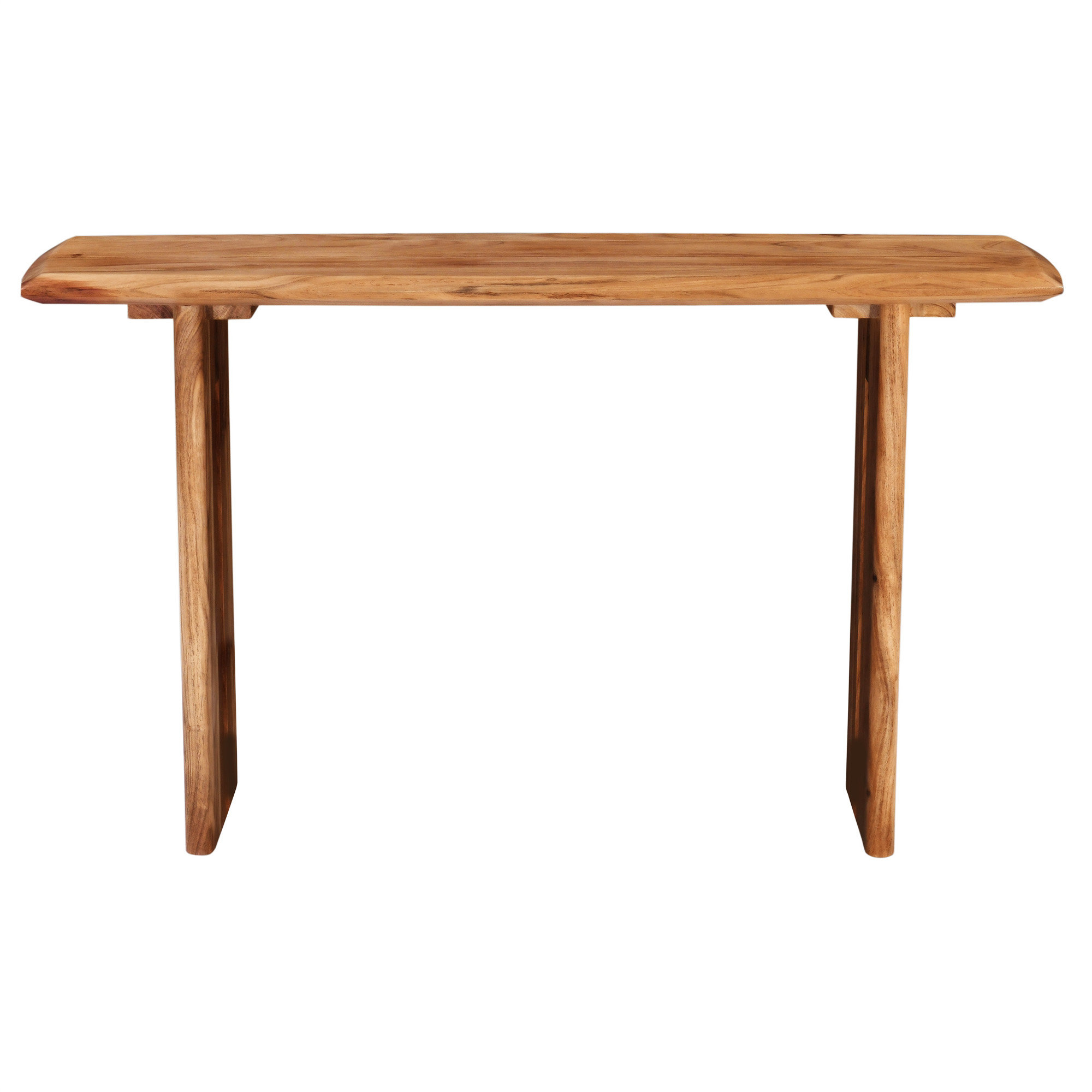 Hokku Designs 51 In. Solid Acacia Wood Console Table With Curved Edges ...