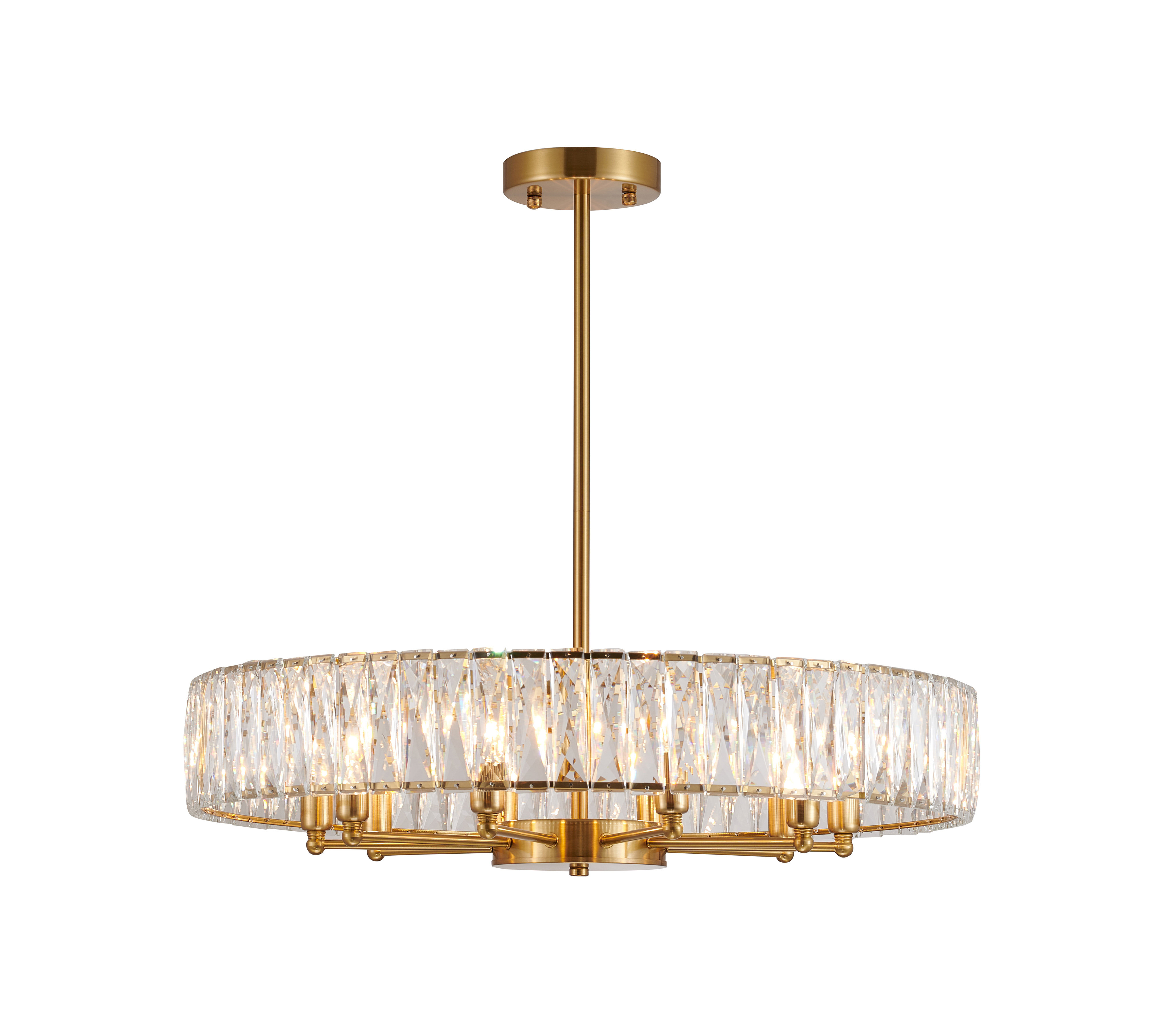 Everly Quinn 10 Light Gold Round Chandelier With Crystal Accents | Wayfair
