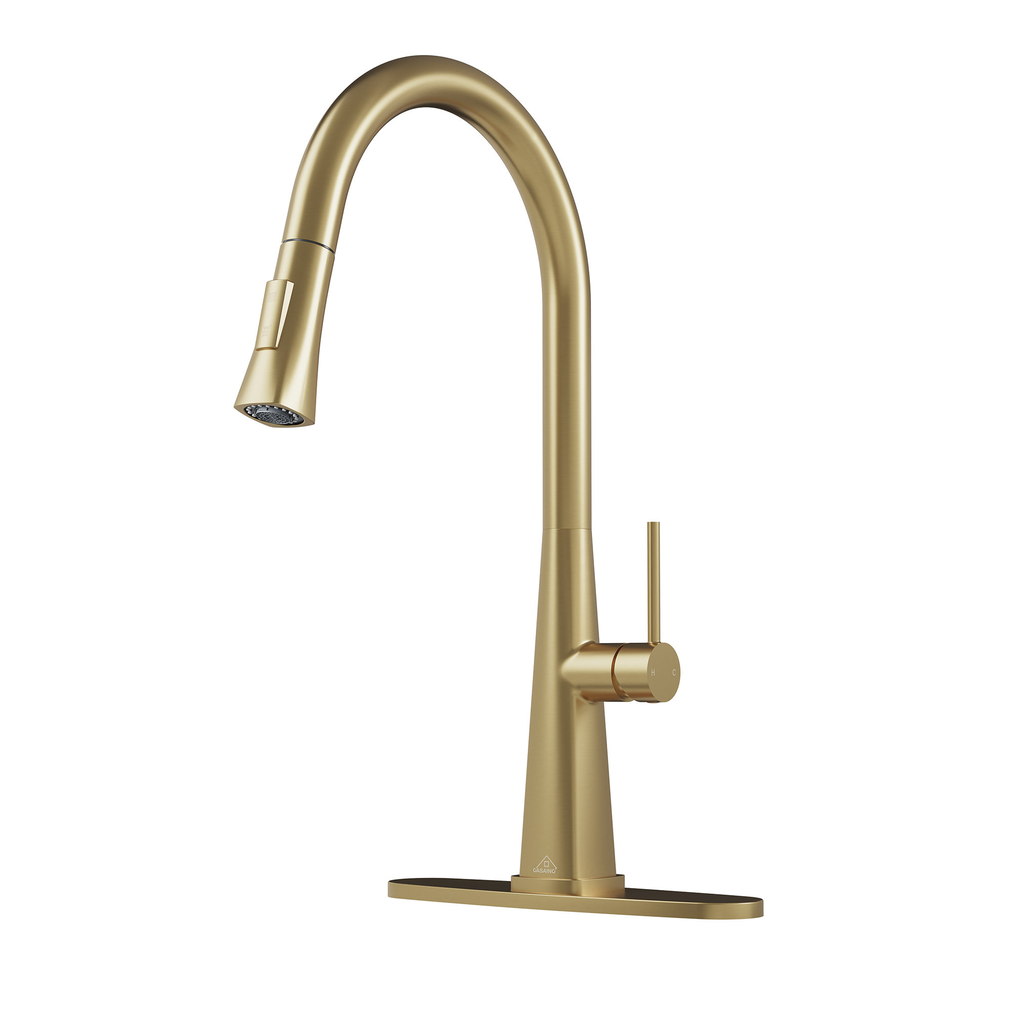 CASAINC Pull Down Kitchen Faucet with Deck Plate | Wayfair