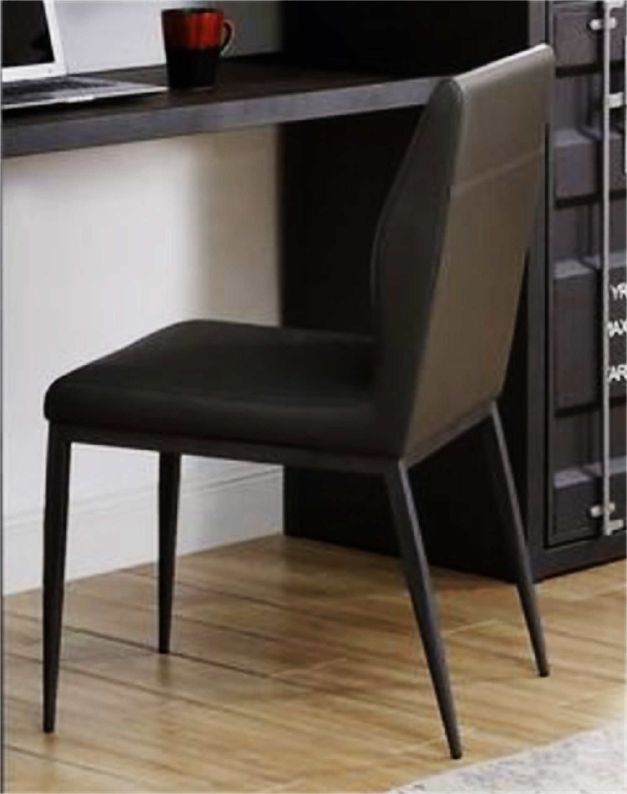 George Oliver Cargo Gray Synthetic Leather & Gunmetal Finish Chair ...