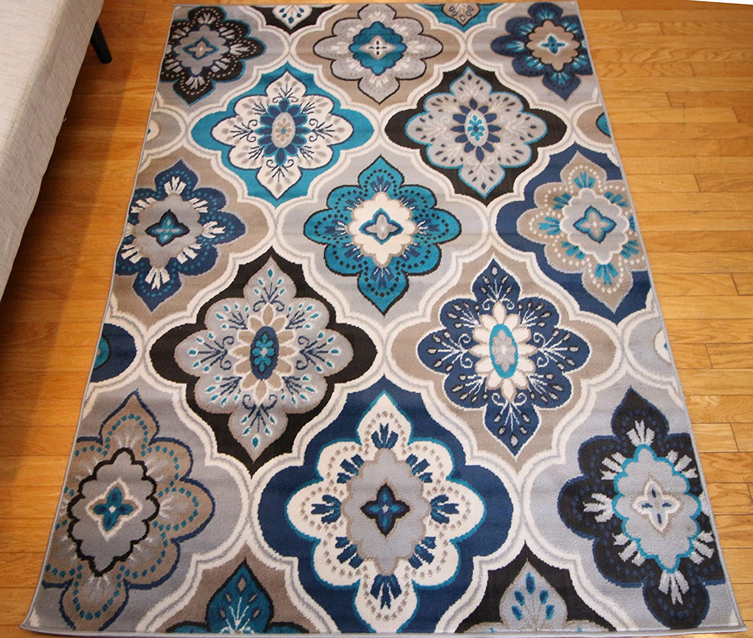 Lark Manor Baskett Floral Blue/Brown/Ivory Area Rug & Reviews - Wayfair ...