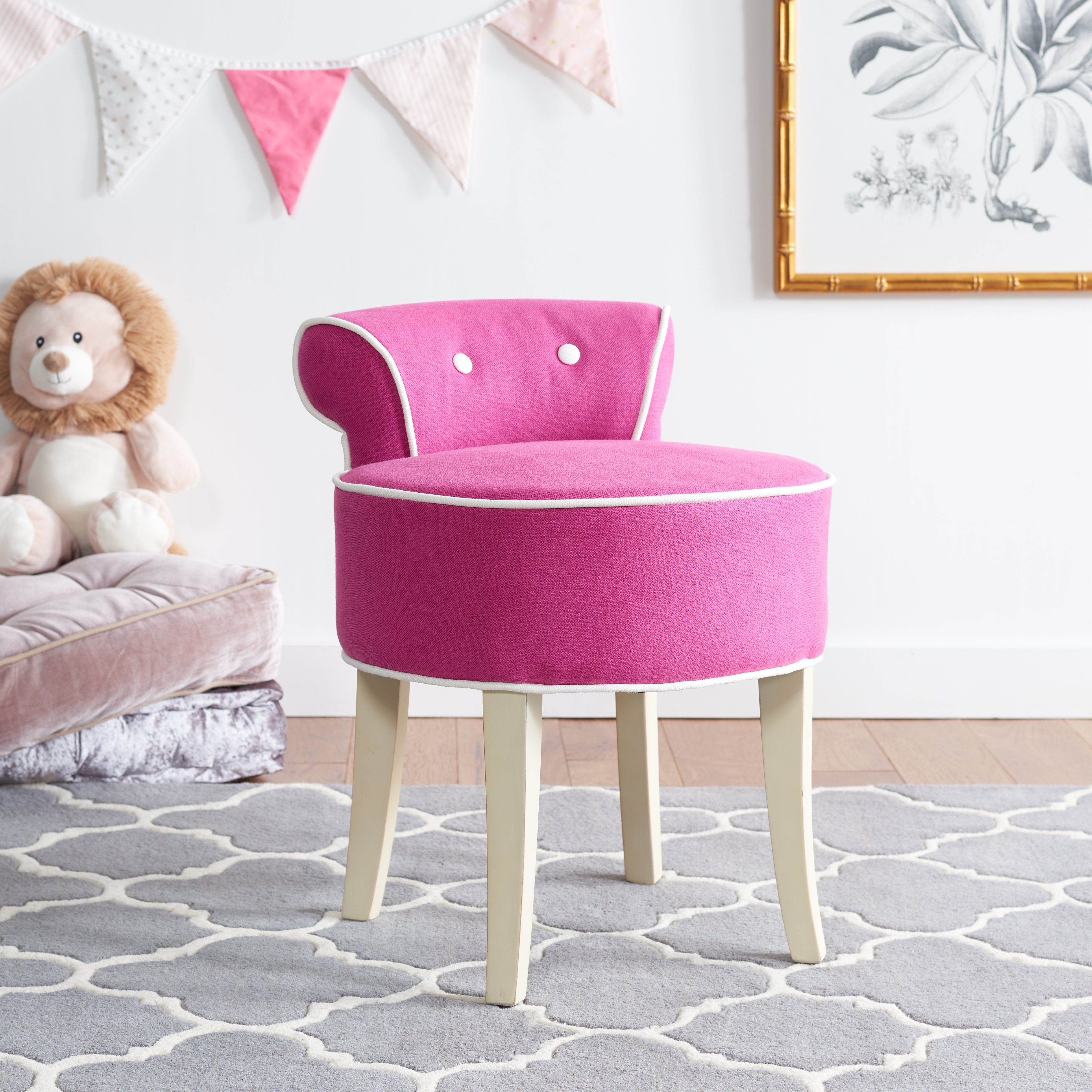 Mercer41 Tabouret de coiffeuse en bois massif et Commentaires - Wayfair ...