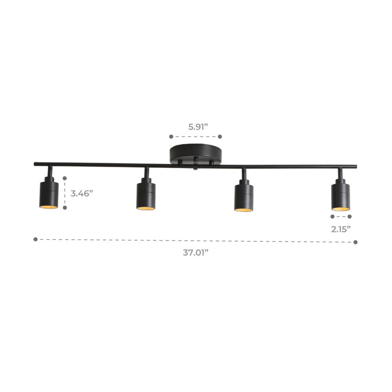 Vidalite Shura 4-Light Integrated LED Track Light w/ Rotatable Heads, 3 ...