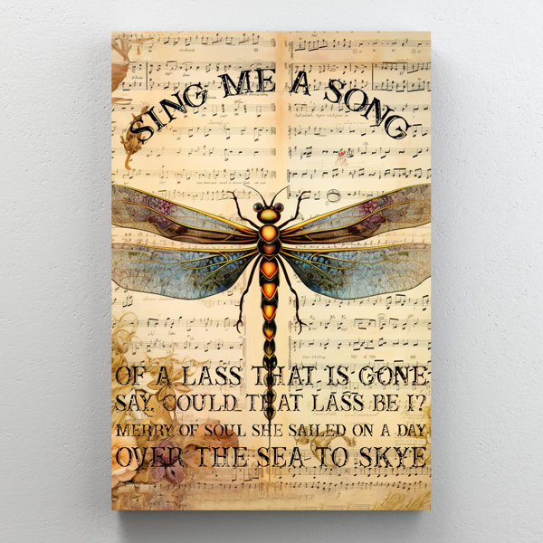 Trinx " Dragonfly Sing Me A Song - 1 Piece Rectangle Graphic Art Print ...