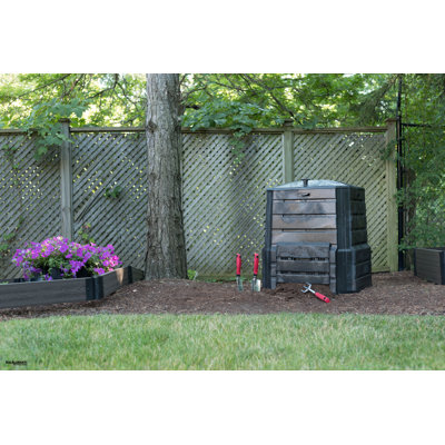 Algreen 94 Gal. Plastic Outdoor Stationary Composter with Latching Lid ...