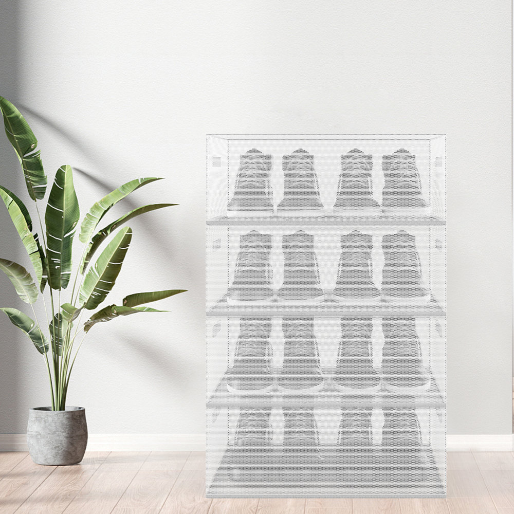 Rebrilliant 8 Pair Stackable Shoe Storage Box | Wayfair