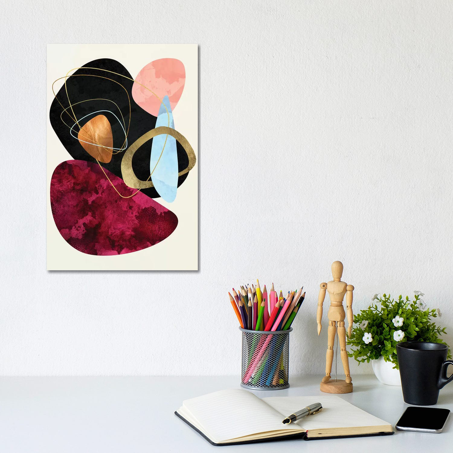 Latitude Run Abstract Pebble II by SpaceFrog Designs - Wrapped Canvas ...