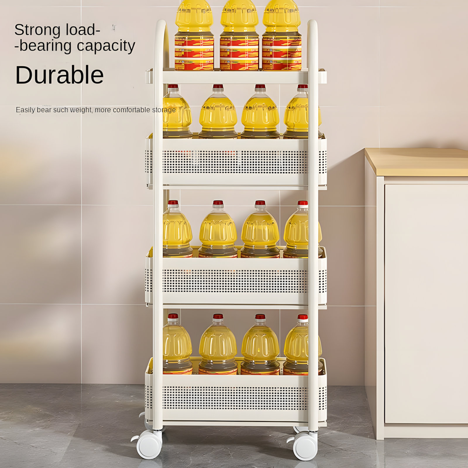 Xiangong Slim Fridge Side Rack Organizer With Multi-Layer Pull-Out ...