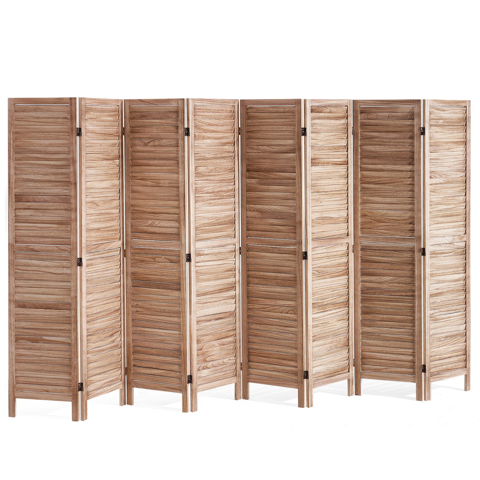 George Oliver Wood Room Divider, 8 Panel Wood Folding Privacy Screen ...