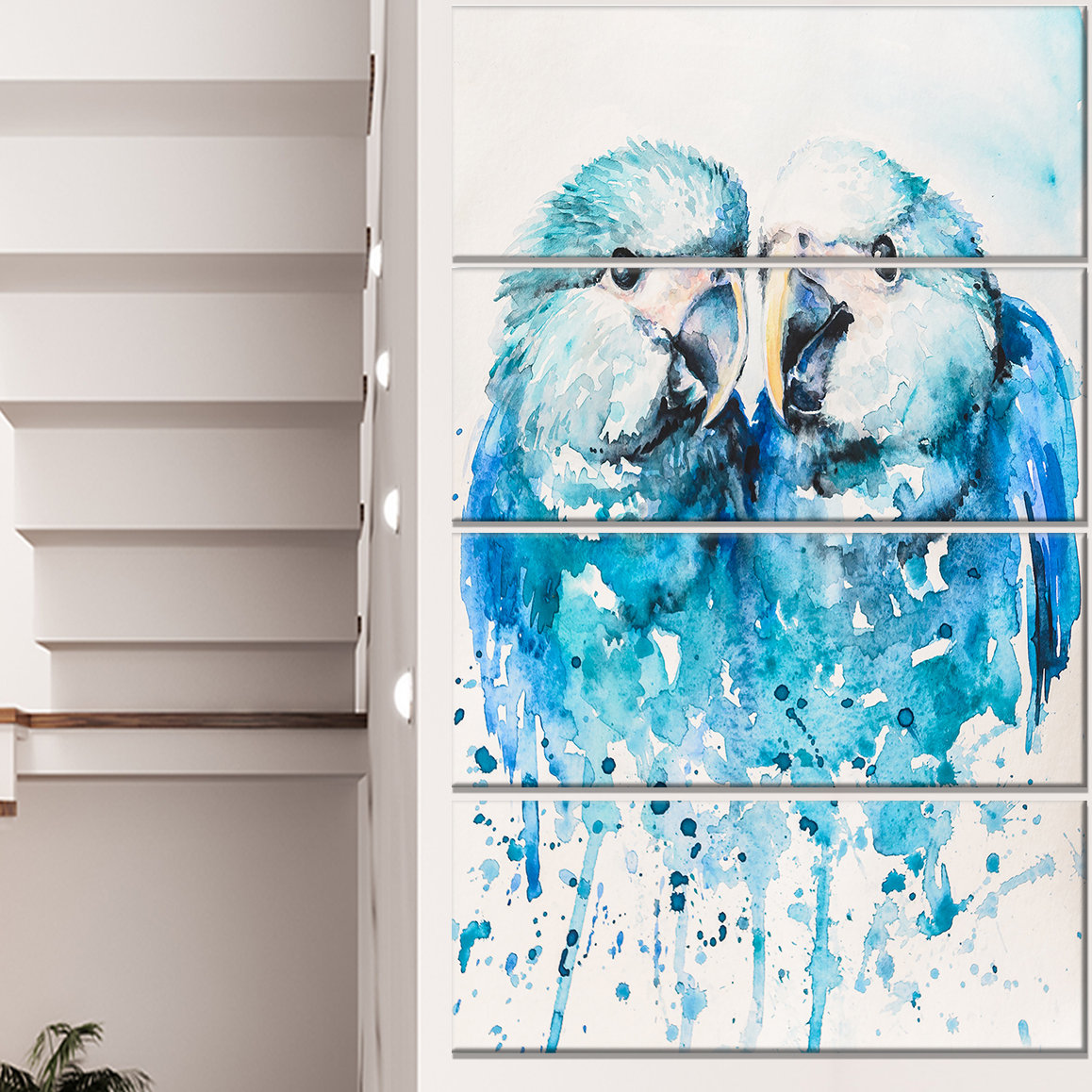 Design Art 'Spix's Macaw Watercolor' 4 Piece Painting Print on Wrapped ...