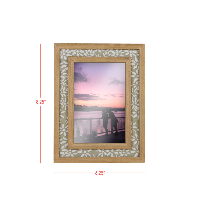 Foreside Home & Garden 4" by 6" Cottage Floral Picture Frame | Wayfair