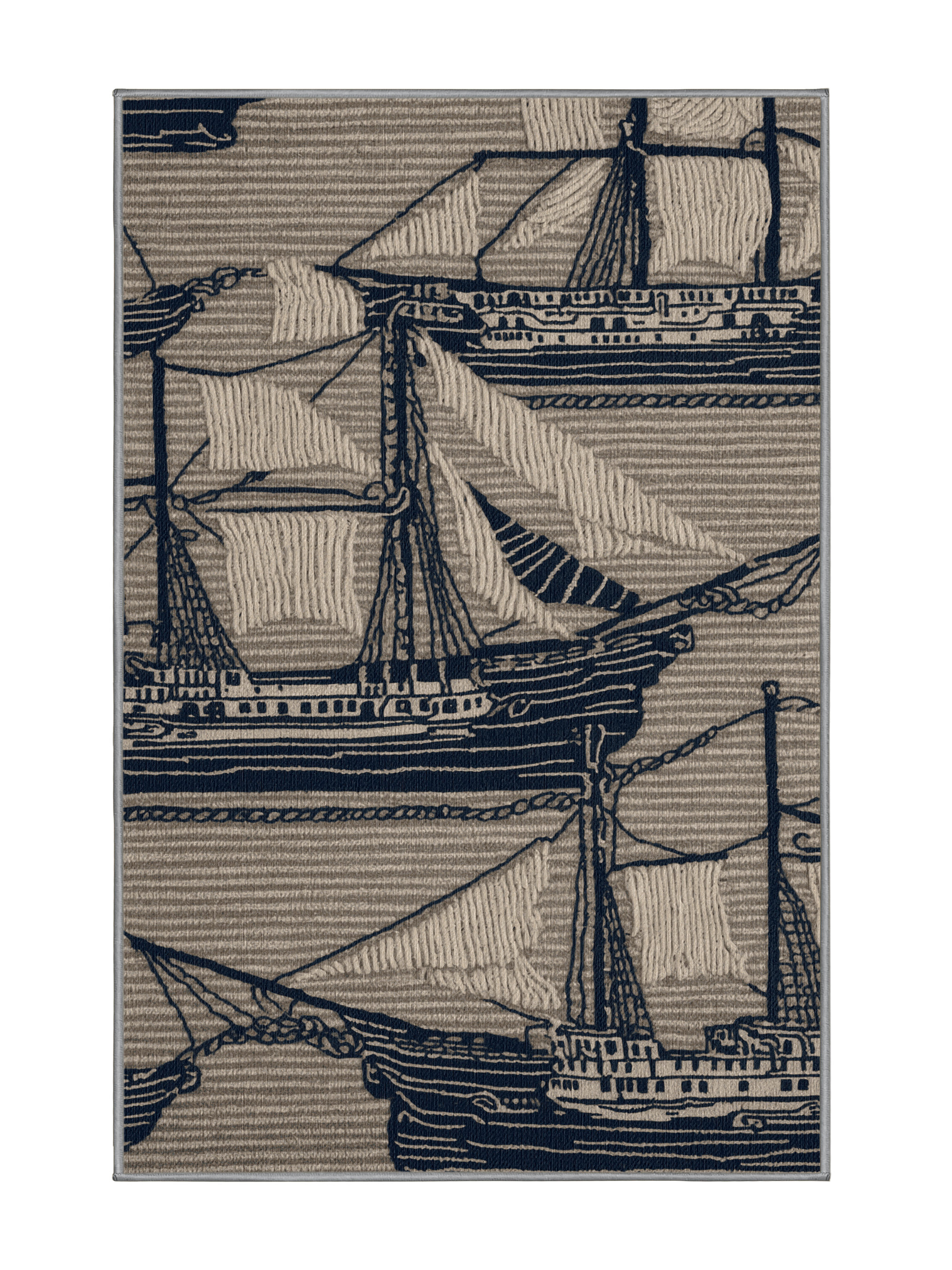 Breakwater Bay Washable Clipper ships Nautical Area Rug | Wayfair