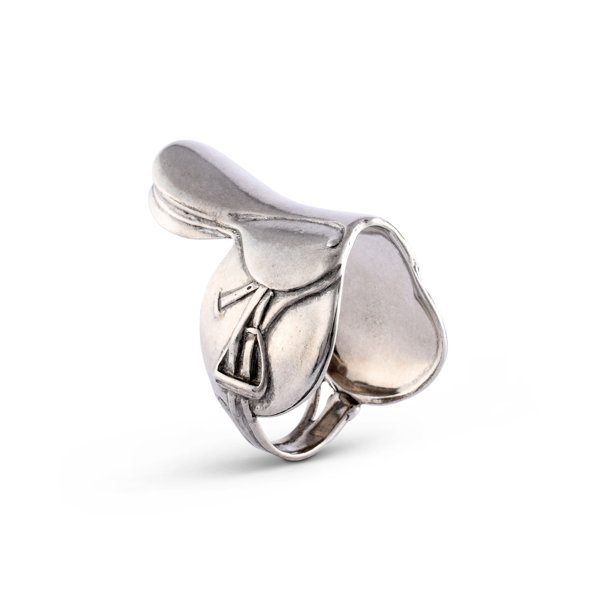 Vagabond House Equestrian Pewter English Horse Saddle Napkin Ring ...