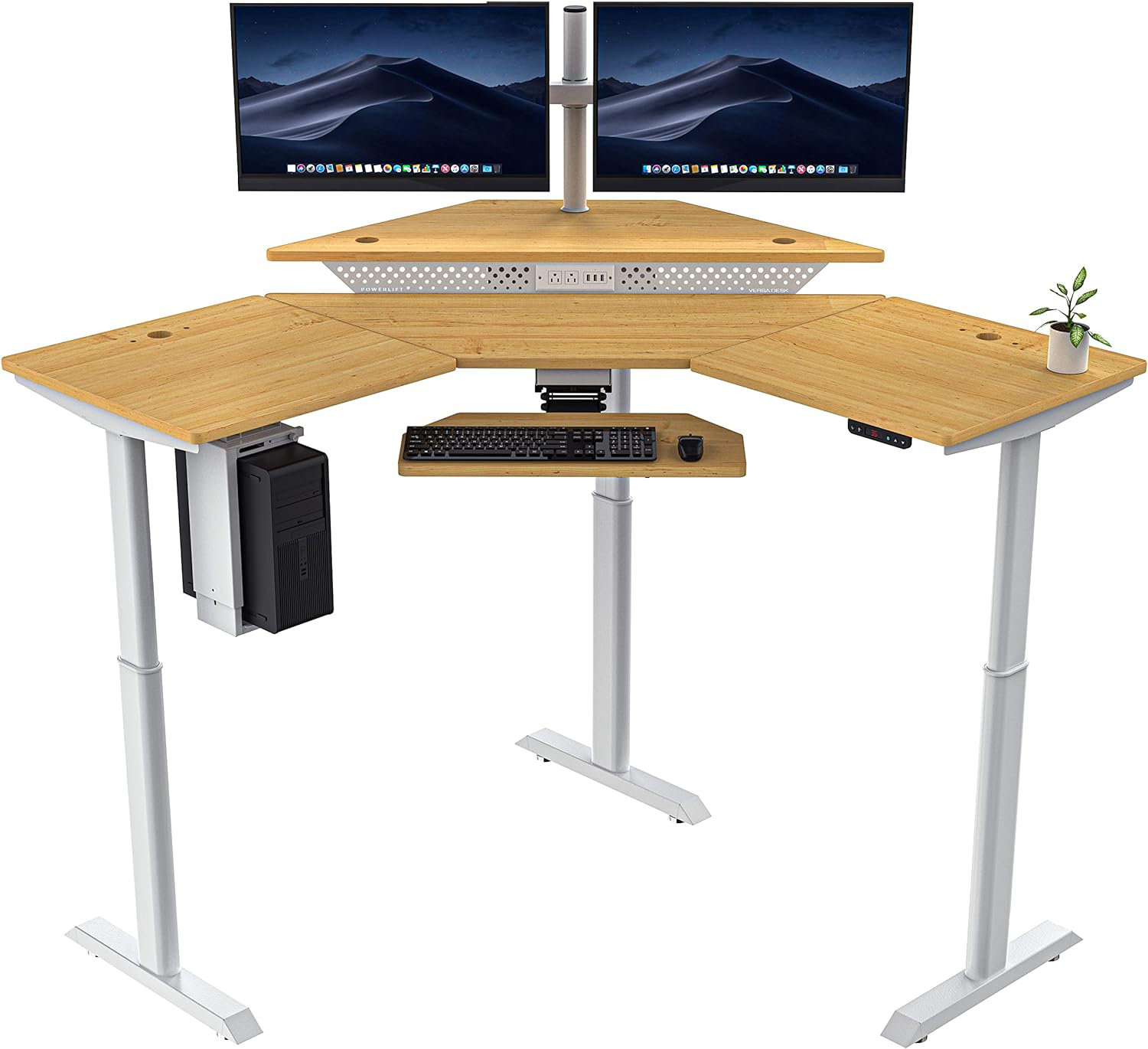 VERSADESK PowerLift® L-Shaped Height Adjustable Standing Desk ...