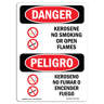 SignMission Kerosene No Smoking or Open Flames Bilingual Danger Sign ...