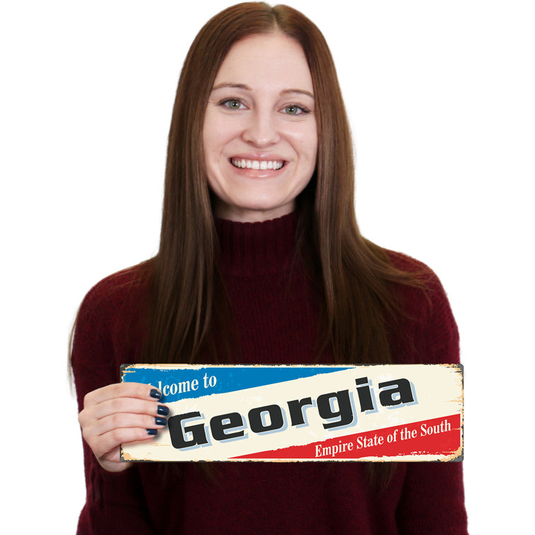 SmartSign Vintage Georgia Sign, 40 mil Rustproof Aluminum with Clear ...