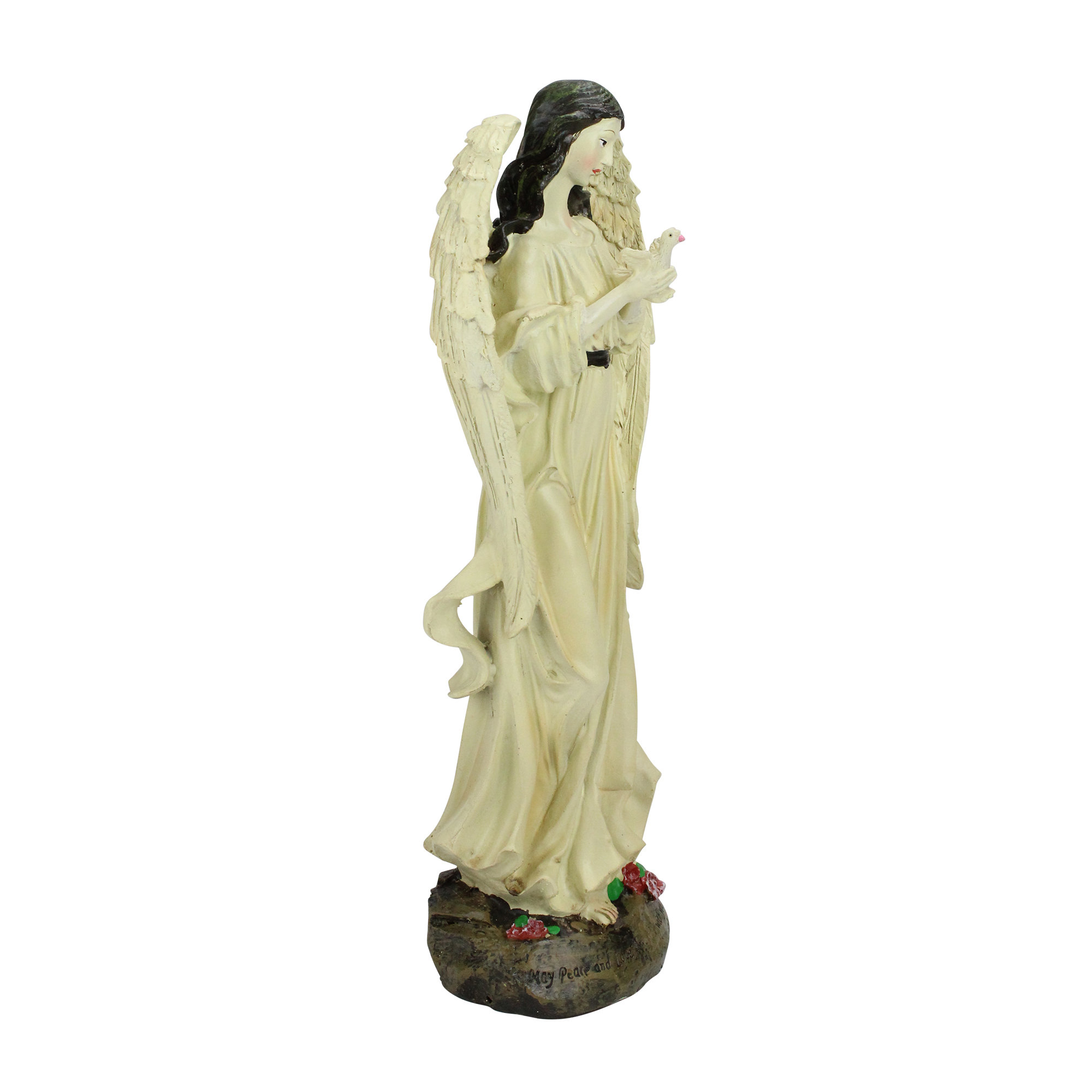 Northlight Seasonal 13" Peace and Love Angel with Dove Outdoor Garden ...