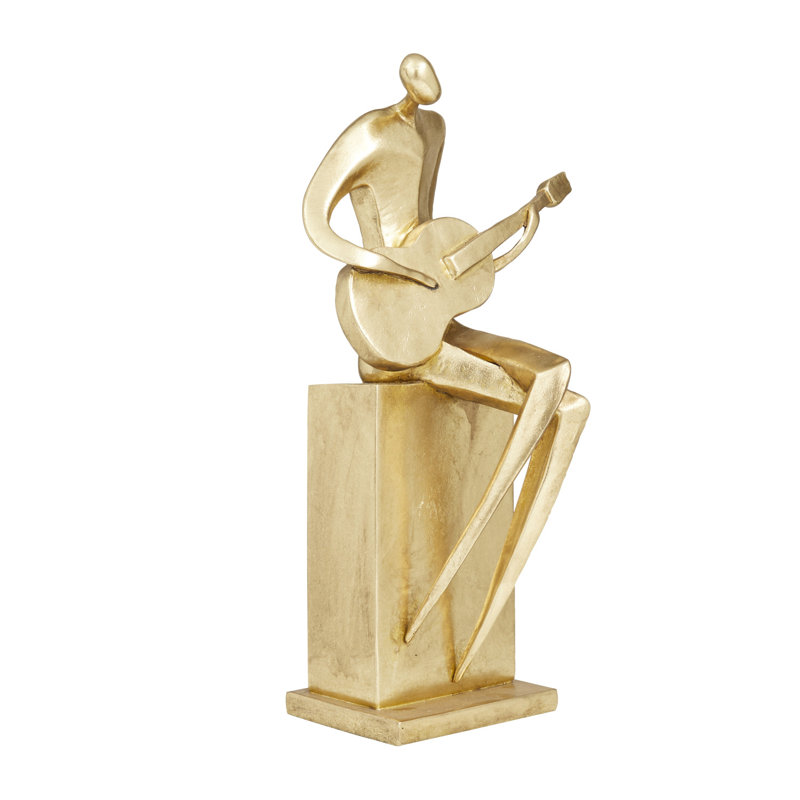 Mercer41 Polystone Musician Decorative Gold Sculpture & Reviews | Wayfair