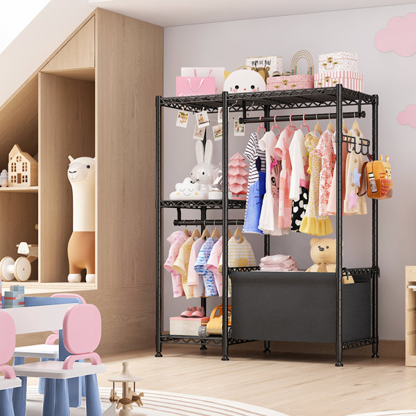 Rebrilliant Modestia 55.1''H Clothing Rack Cute Clothes Rack Adjustable ...