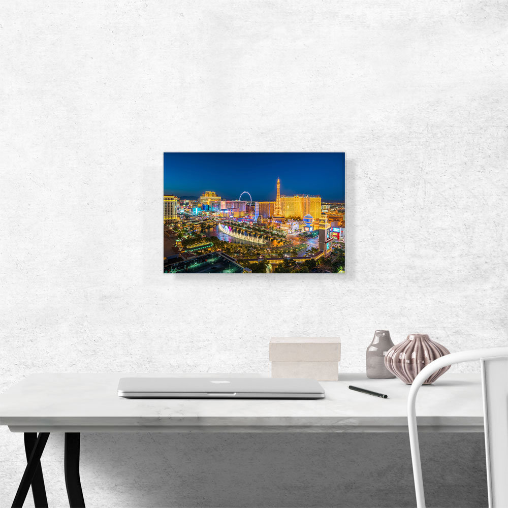 ARTCANVAS Las Vegas City Strip At Night Blue Sky Canvas Art Print ...