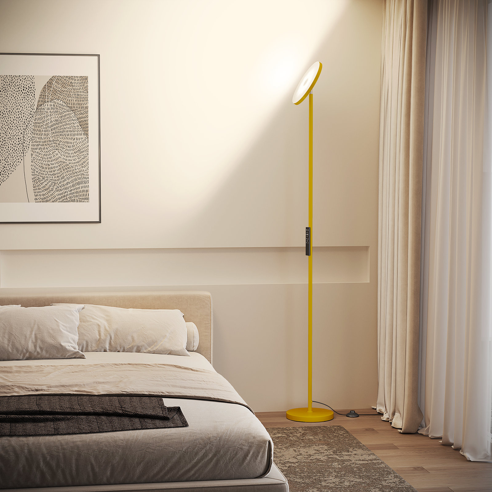 Wrought Studio™ Johntay 69'' LED Dimmable Torchiere Corner Floor Lamp ...