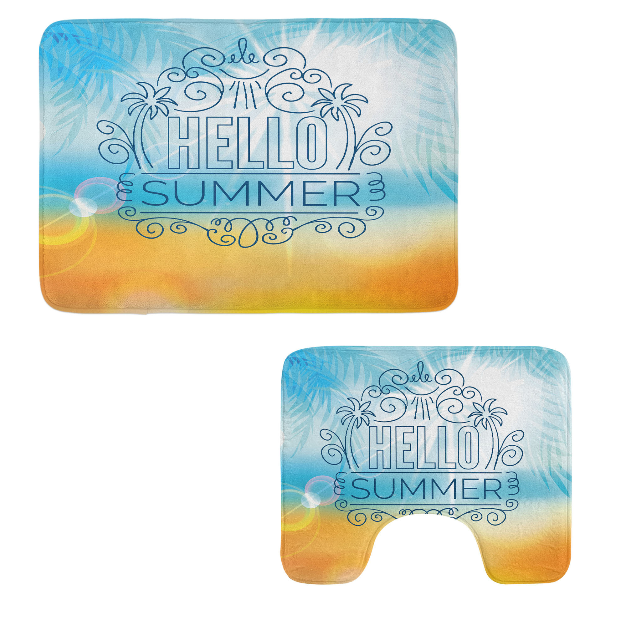 East Urban Home Beach Bathroom Rug Set 2 Pieces Rectangle & Contour ...