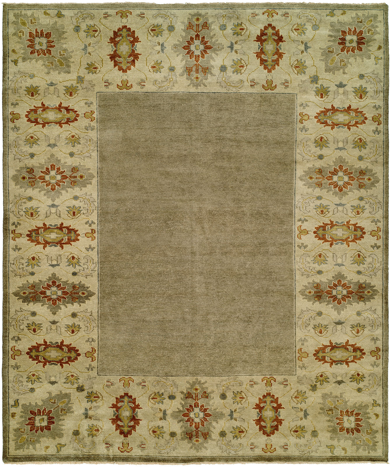 Alcott Hill® Dixon Oriental Hand Knotted Wool Gray/Sand Area Rug | Wayfair