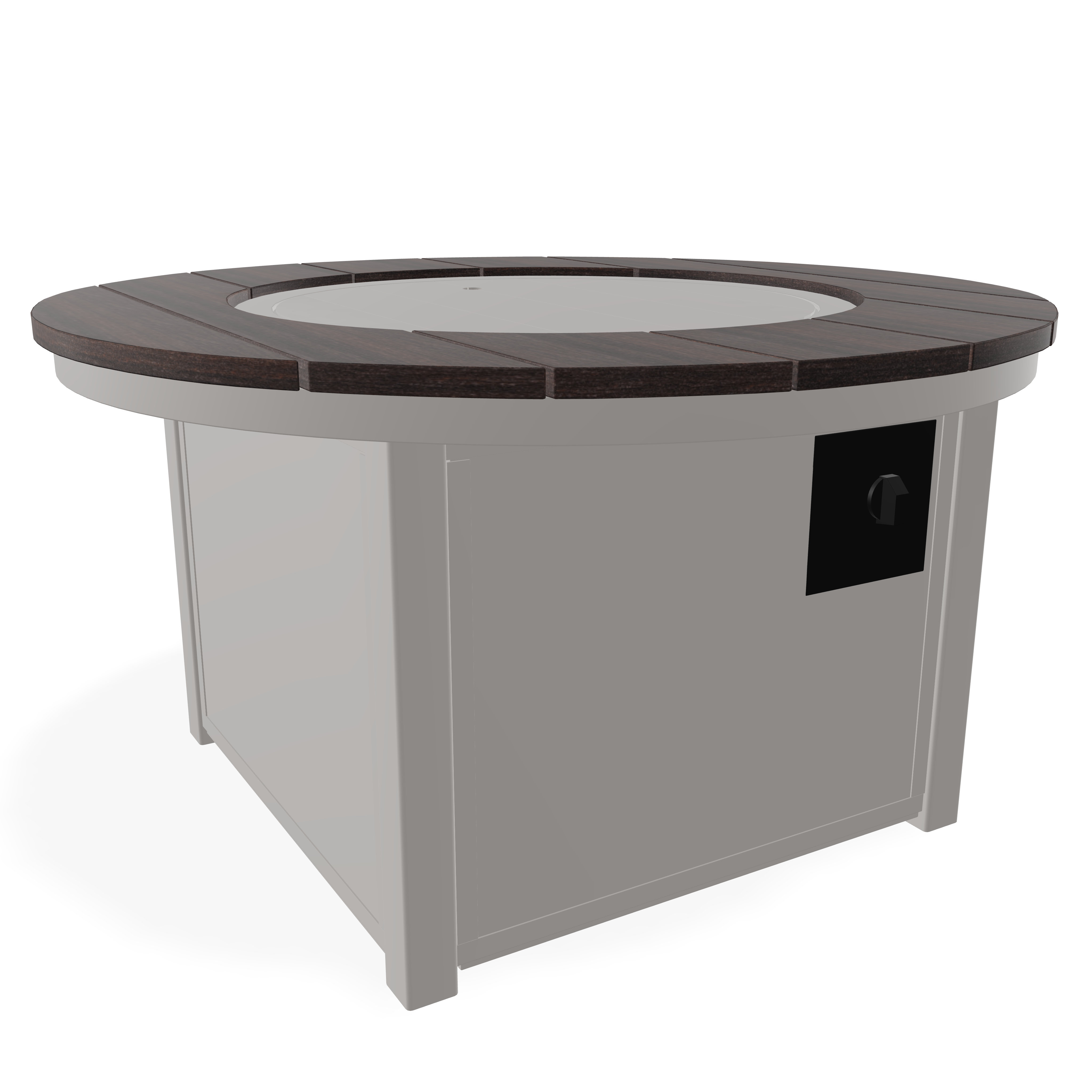 Telescope Casual Round Rustic Polymer Fire Table with Propane Shelf ...