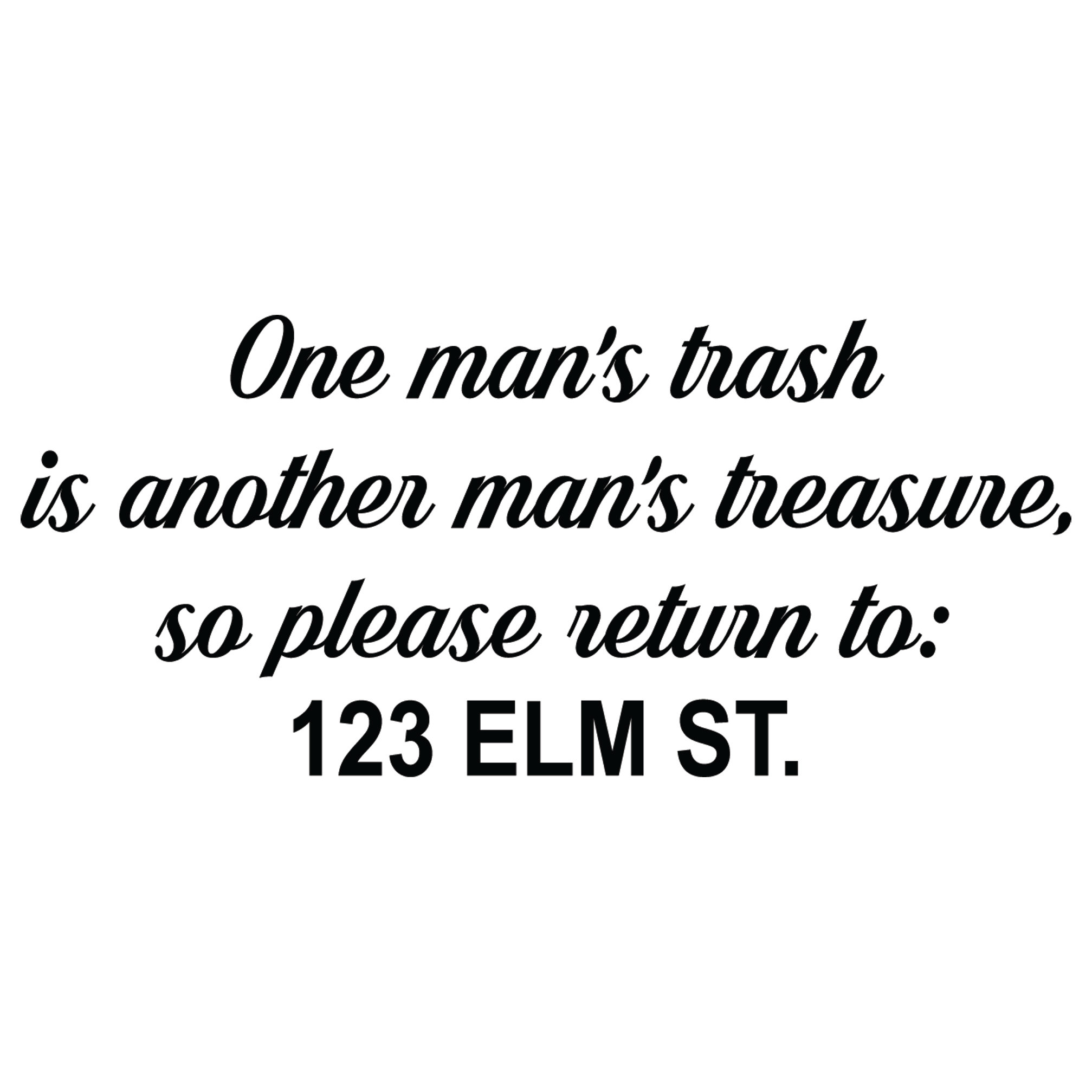 Vwaq One Man's Trash is Another Man's Treasure Custom Garbage Can Decal ...