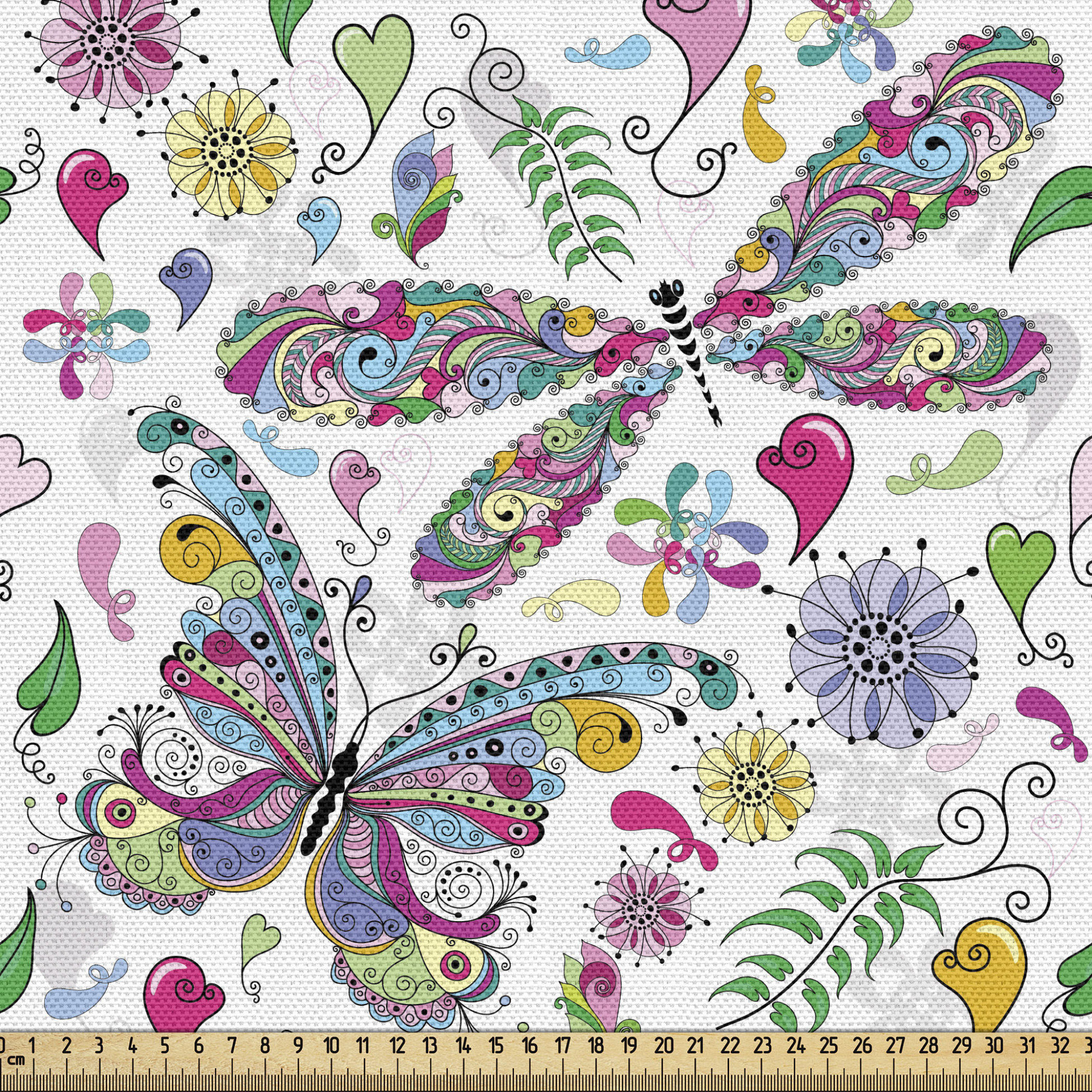 East Urban Home fab_18356_Dragonfly Fabric By The Yard, Butterfly ...