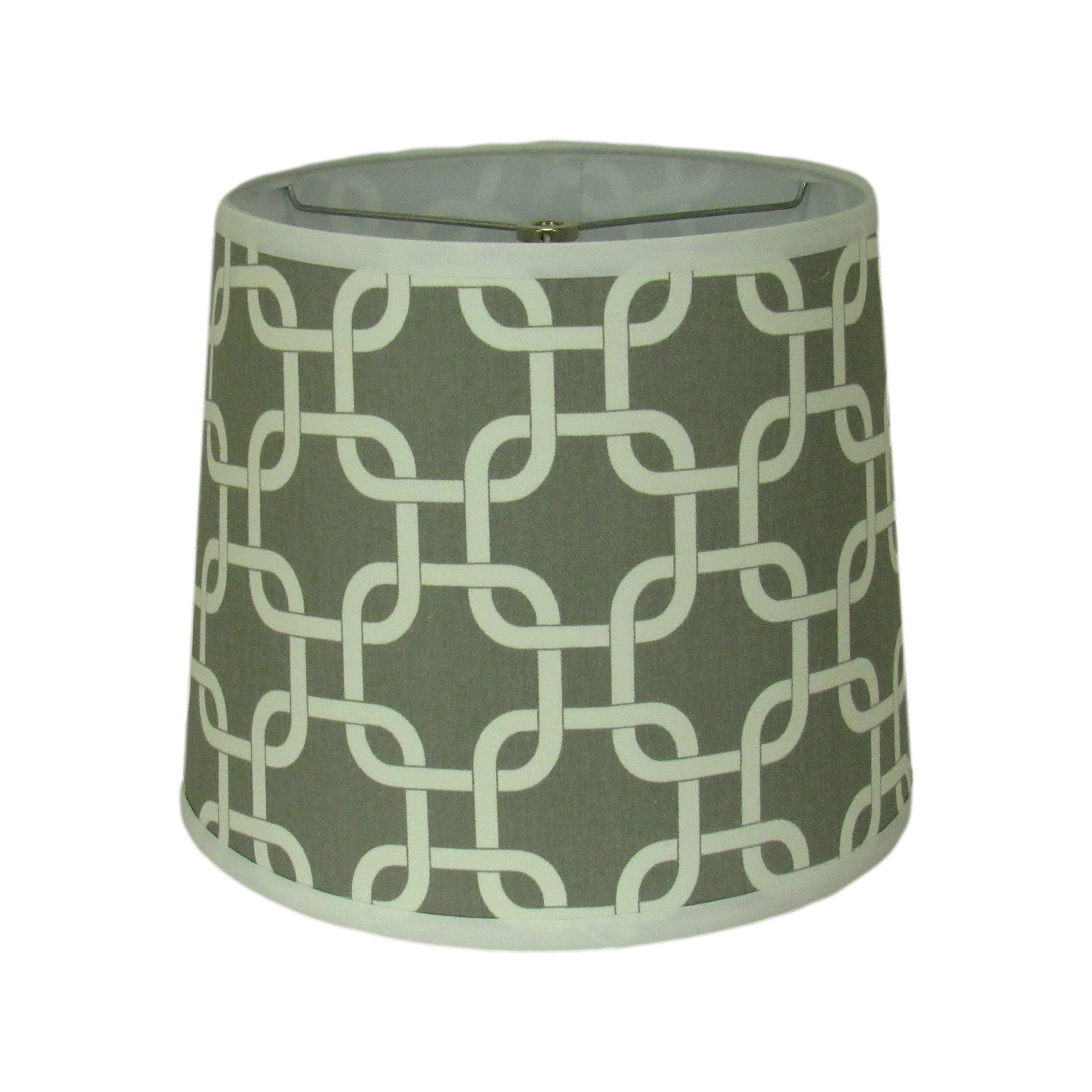 Lark Manor™ Modern Chain Link Drum Lamp Shade – Neutral Gray Geometric ...