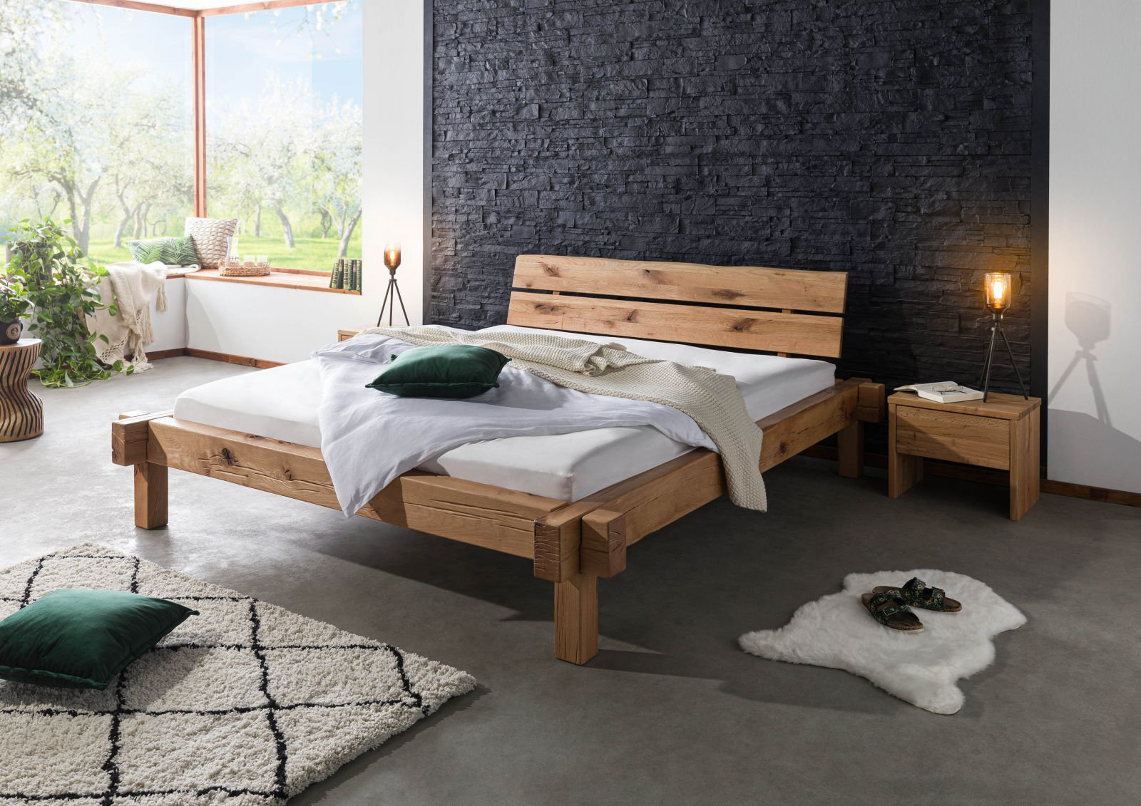Massivmoebel24 Jangali Bed Frame | Wayfair.co.uk