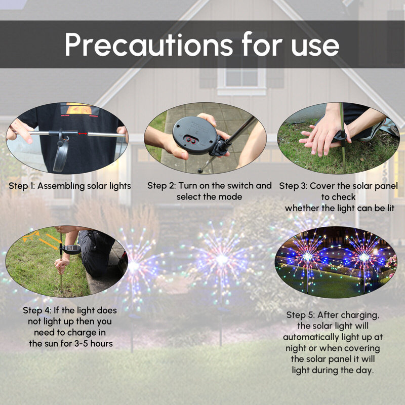 Aptoco DIY Firework Christmas Lights Solar Integrated LED Lights for ...