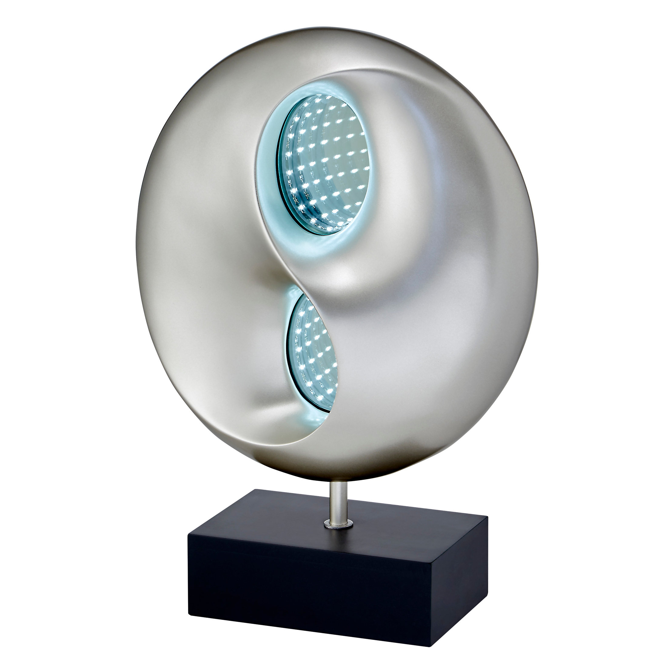 Orren Ellis Ultra-Modern LED Infinity Mirror Table Lamp in Black ...