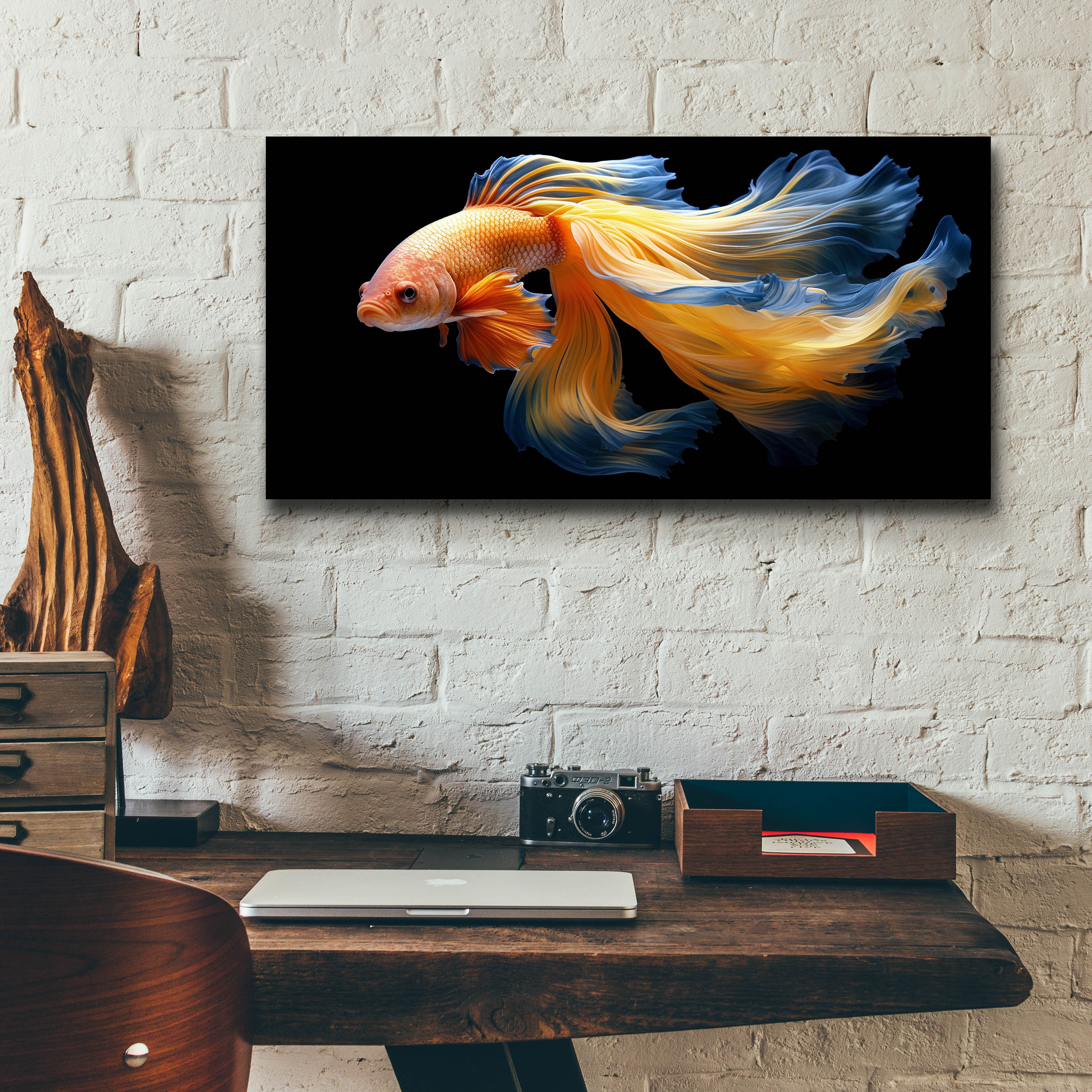 Bay Isle Home™ " Fighting Fish Blue And Yellow " by Epic Art Portfolio ...