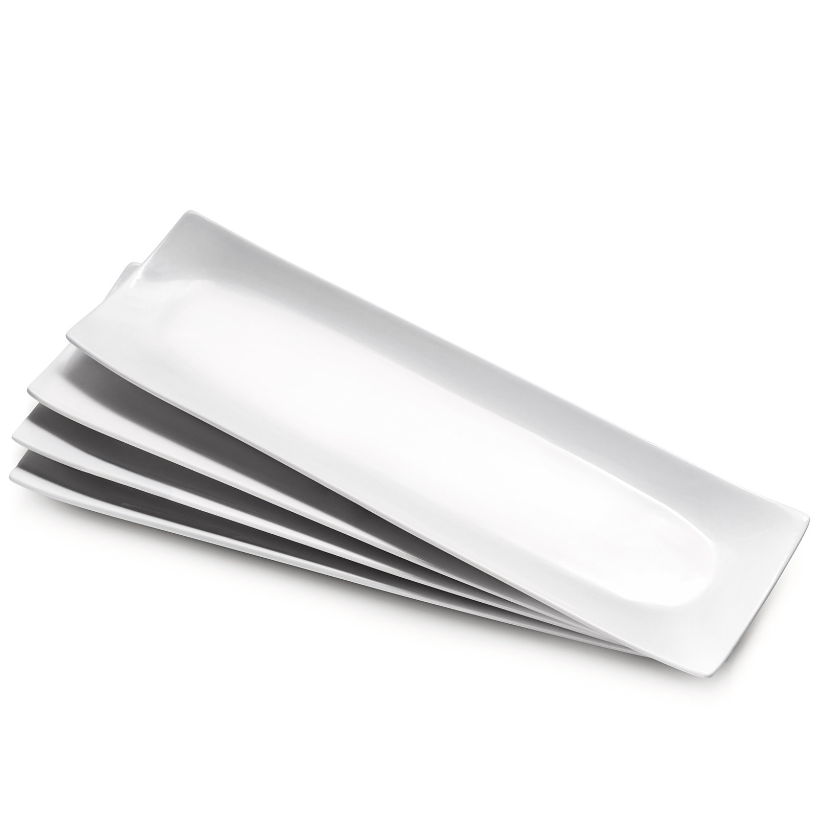 DOWAN 4-piece Sushi Plate Set - 14" Long Rectangle Ceramic Platters For ...