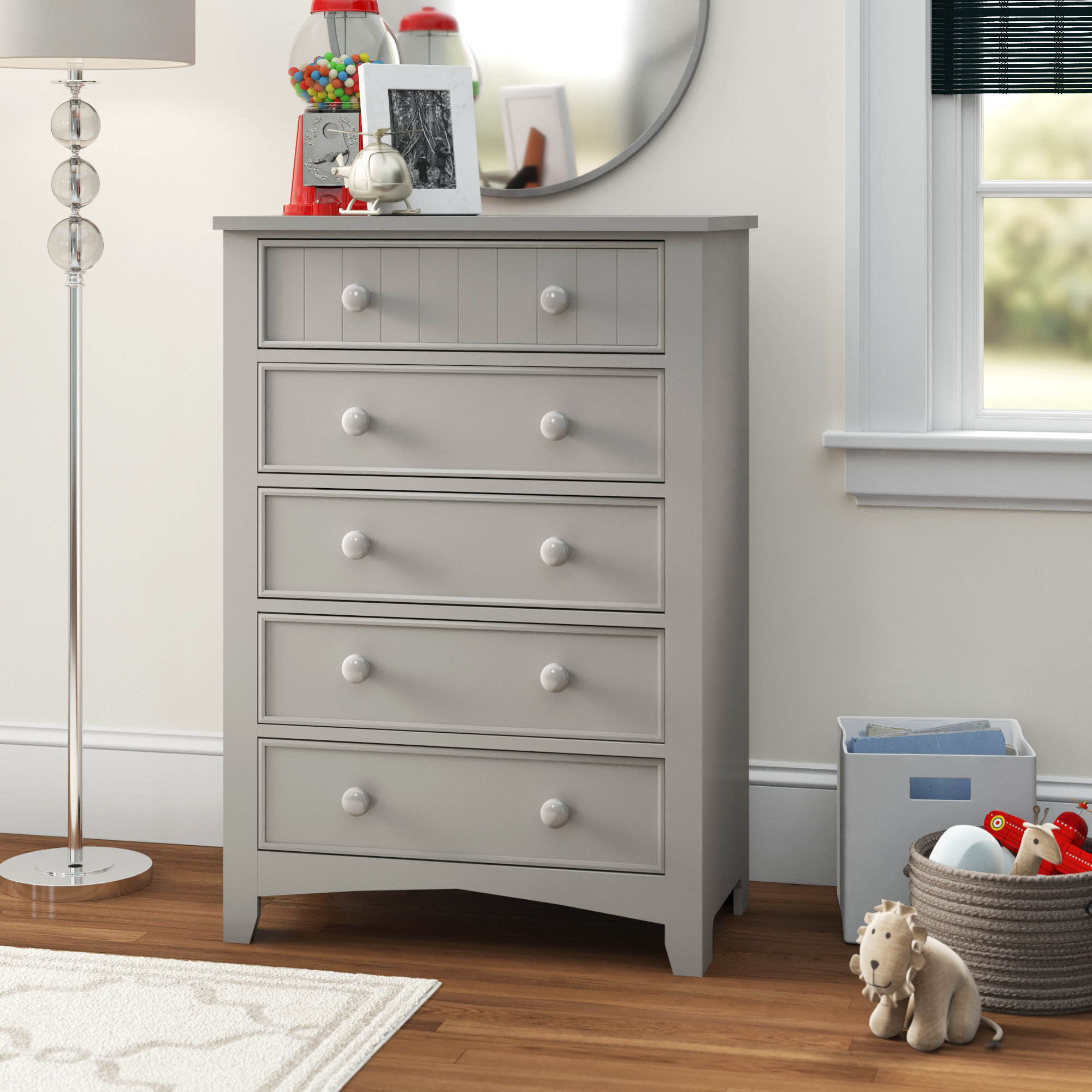 Three Posts™ Baby & Kids Amiya Transitional 5 Drawer Chest | Wayfair
