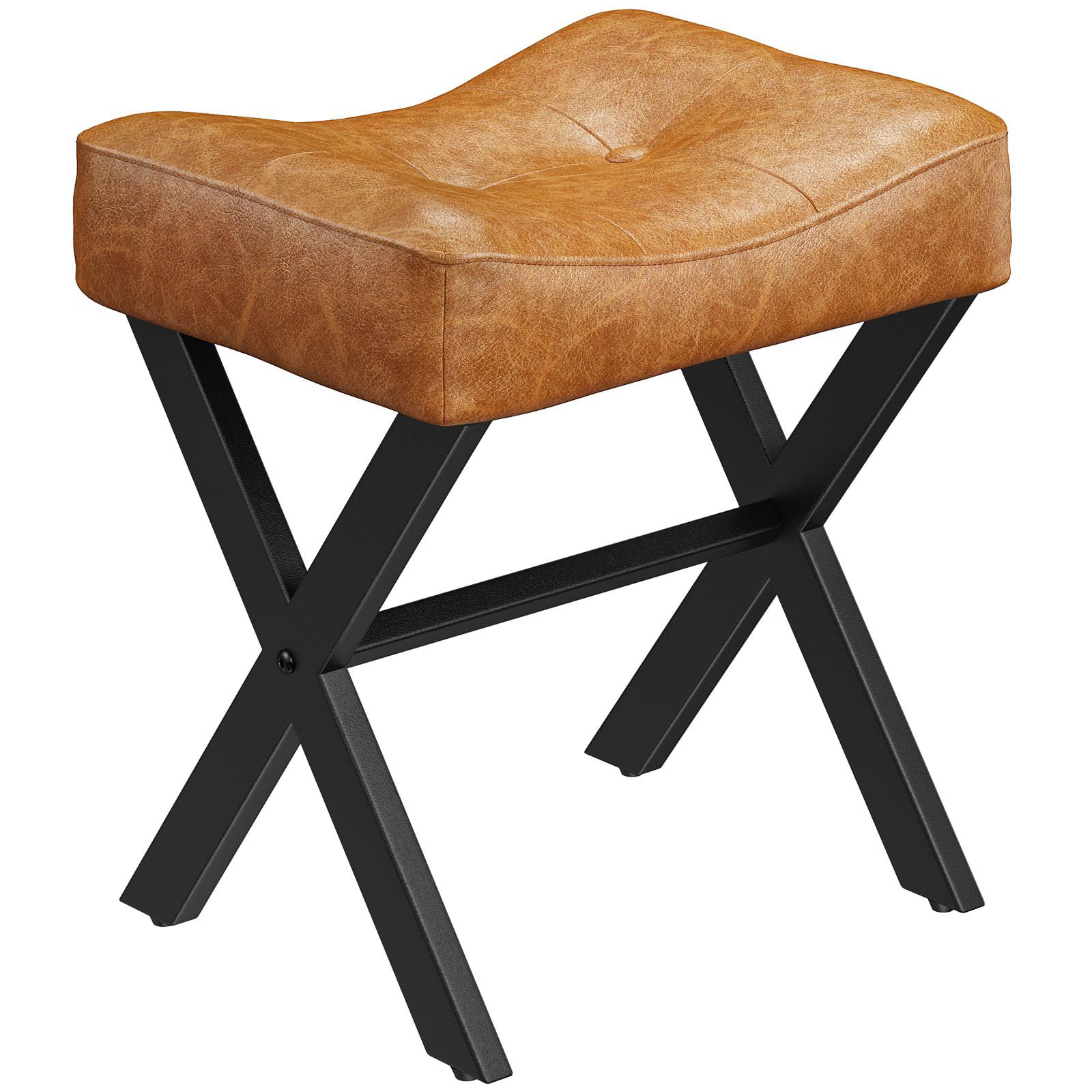 Red Barrel Studio® Ottoman Foot Rest, 18 Inch Leather Vanity Stool ...