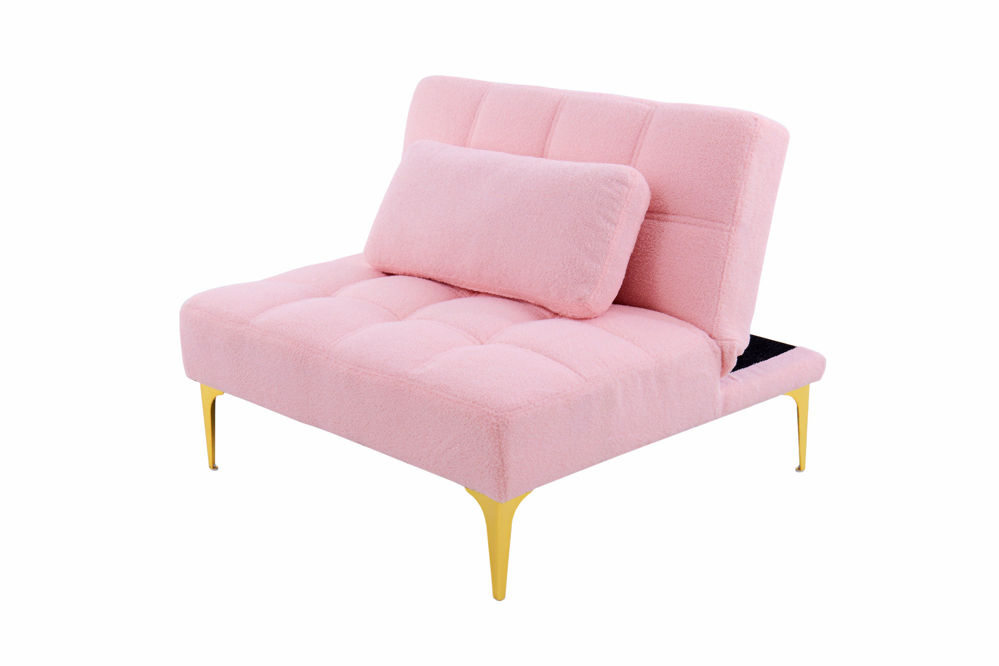 Mercer41 Convertible Single Sofa Bed Futon With Gold Metal Legs Teddy ...