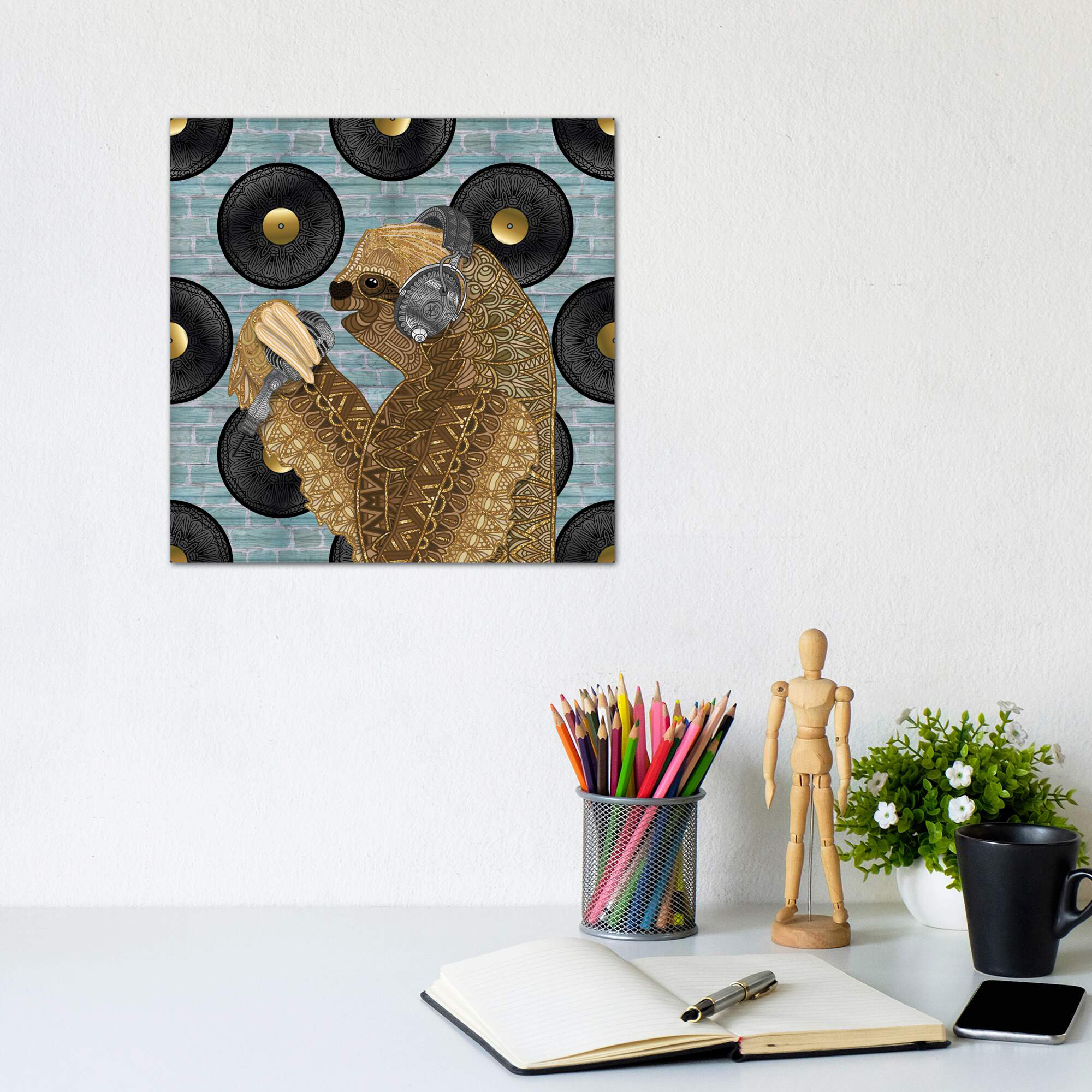 East Urban Home Singing Sloth by Angelika Parker - Graphic Art Print ...