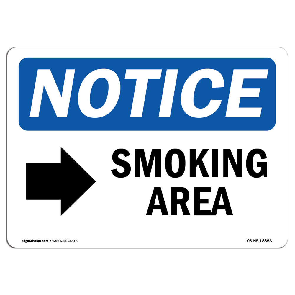SignMission Smoking Area Right Arrow Sign | Wayfair