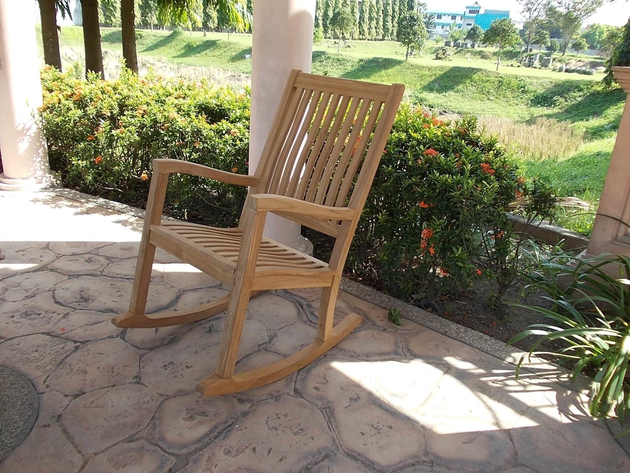 Teak Smith Grade-A Teak Wood Kingston Rocker / Rocking Arm Chair | Perigold