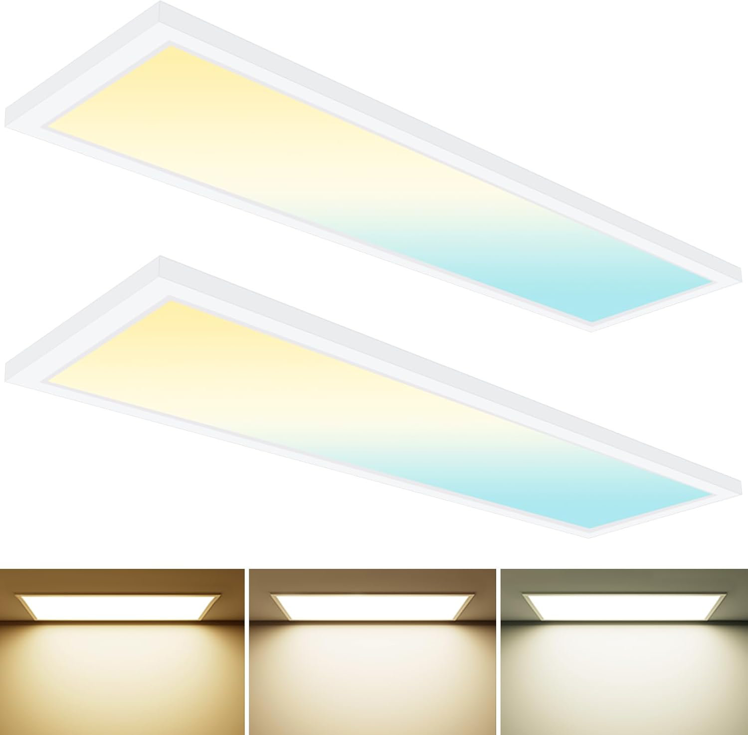 Co-t Amico 1X4 LED Flat Panel Light Surface Mount, 50W 5750LM TRIAC ...