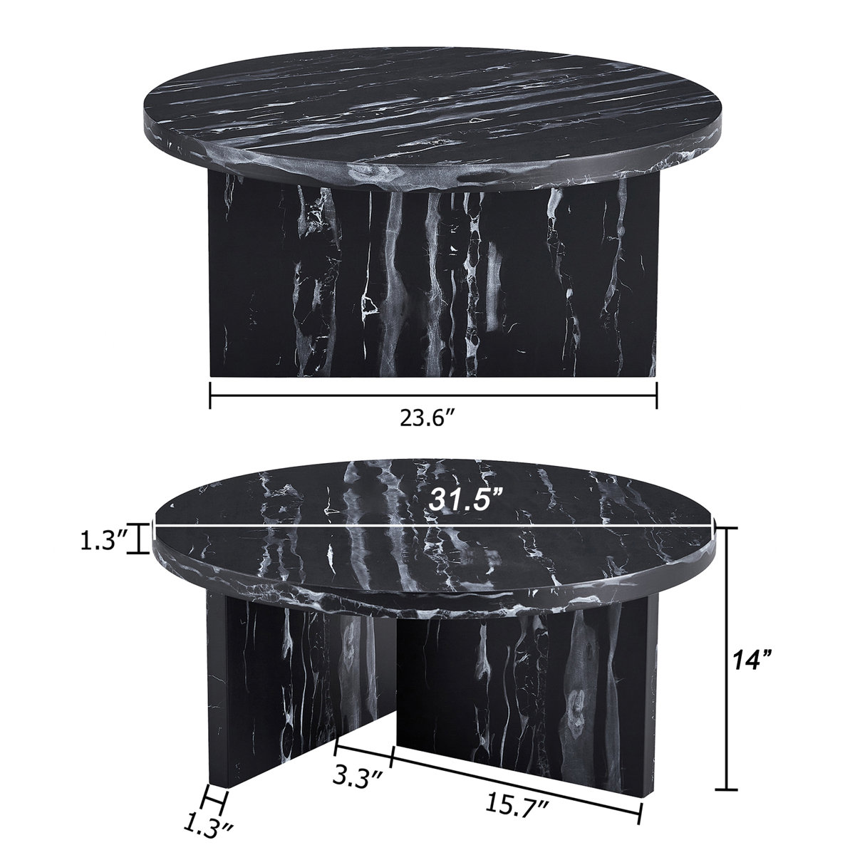 Ivy Bronx 31.5" Wooden Round Coffee Table Low Center Table | Wayfair