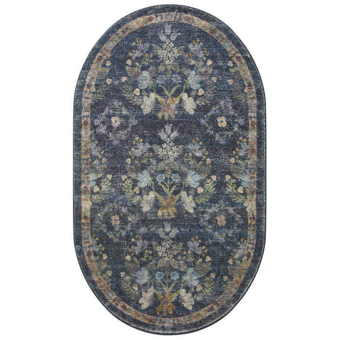 Rifle Paper Co. x Loloi Courtyard Navy Area Rug feat. CloudPile ...