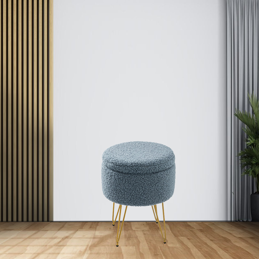 Everly Quinn 15" Wide Storage Ottoman with Gold Metal Legs | Wayfair