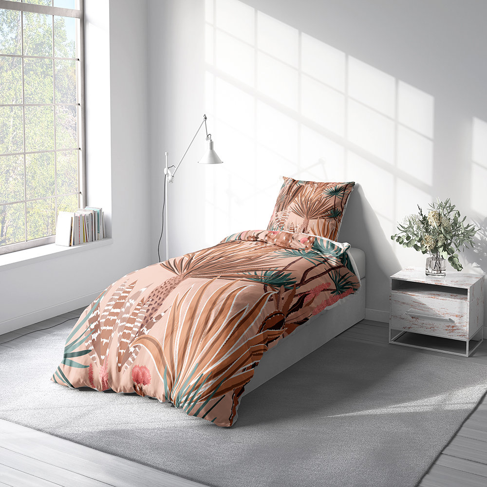 Folk N Funky Wild Brown Plants And Bushes Duvet Cover Set With Curtains ...