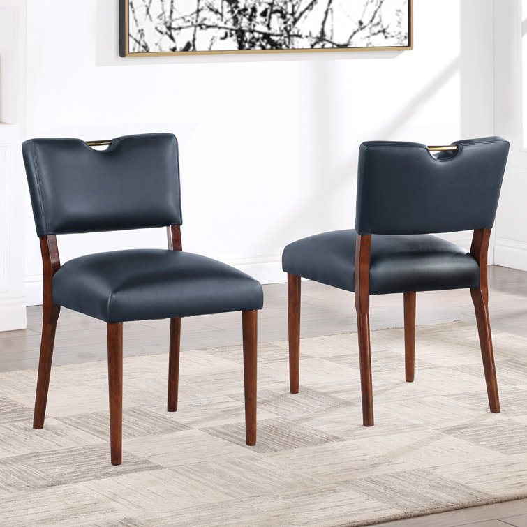 Wade Logan® Benaiah Faux Leather Upholstered Side Chair | Wayfair