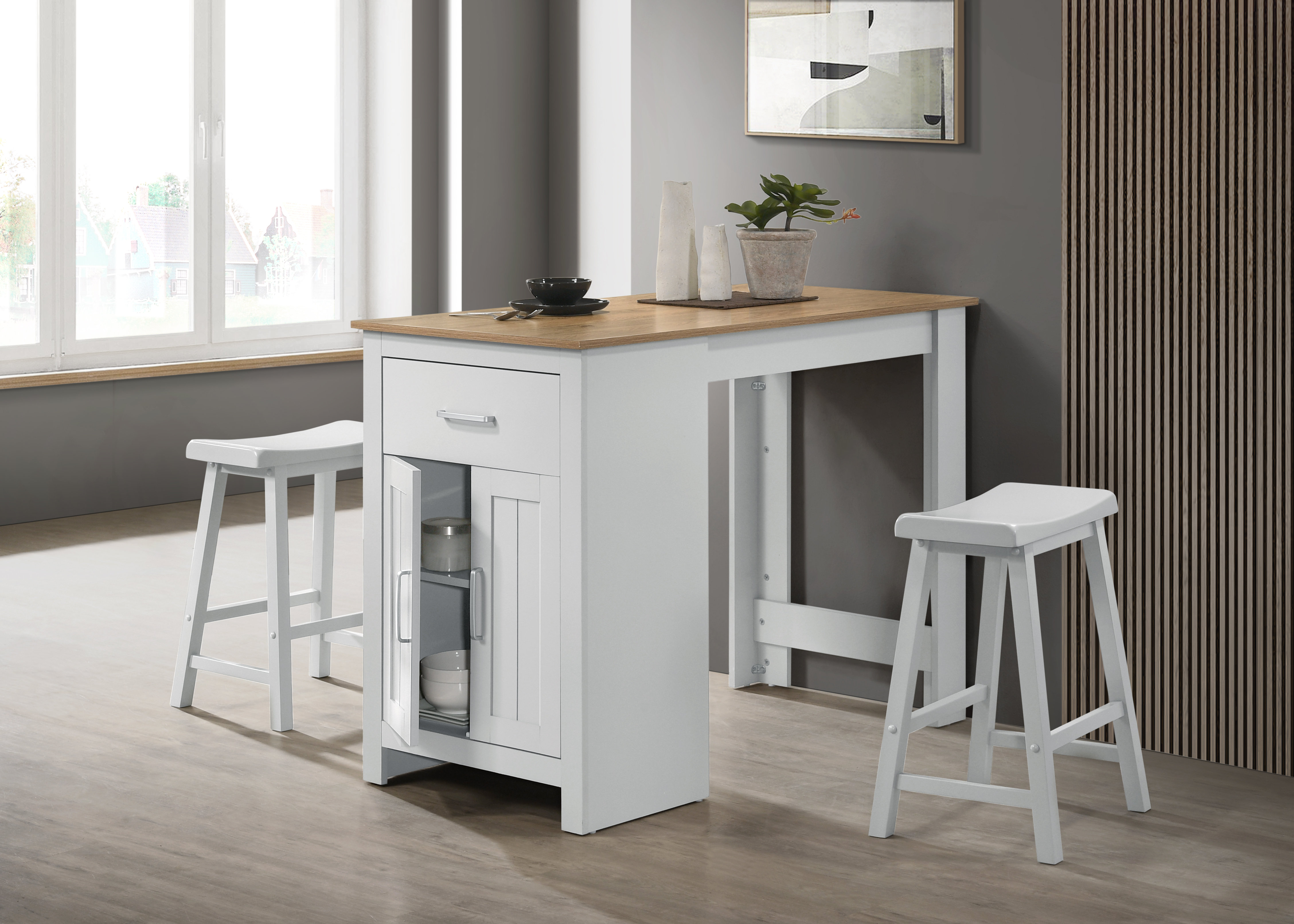 Red Barrel Studio® Tennisha Kitchen Island With Seating Coffee Station ...