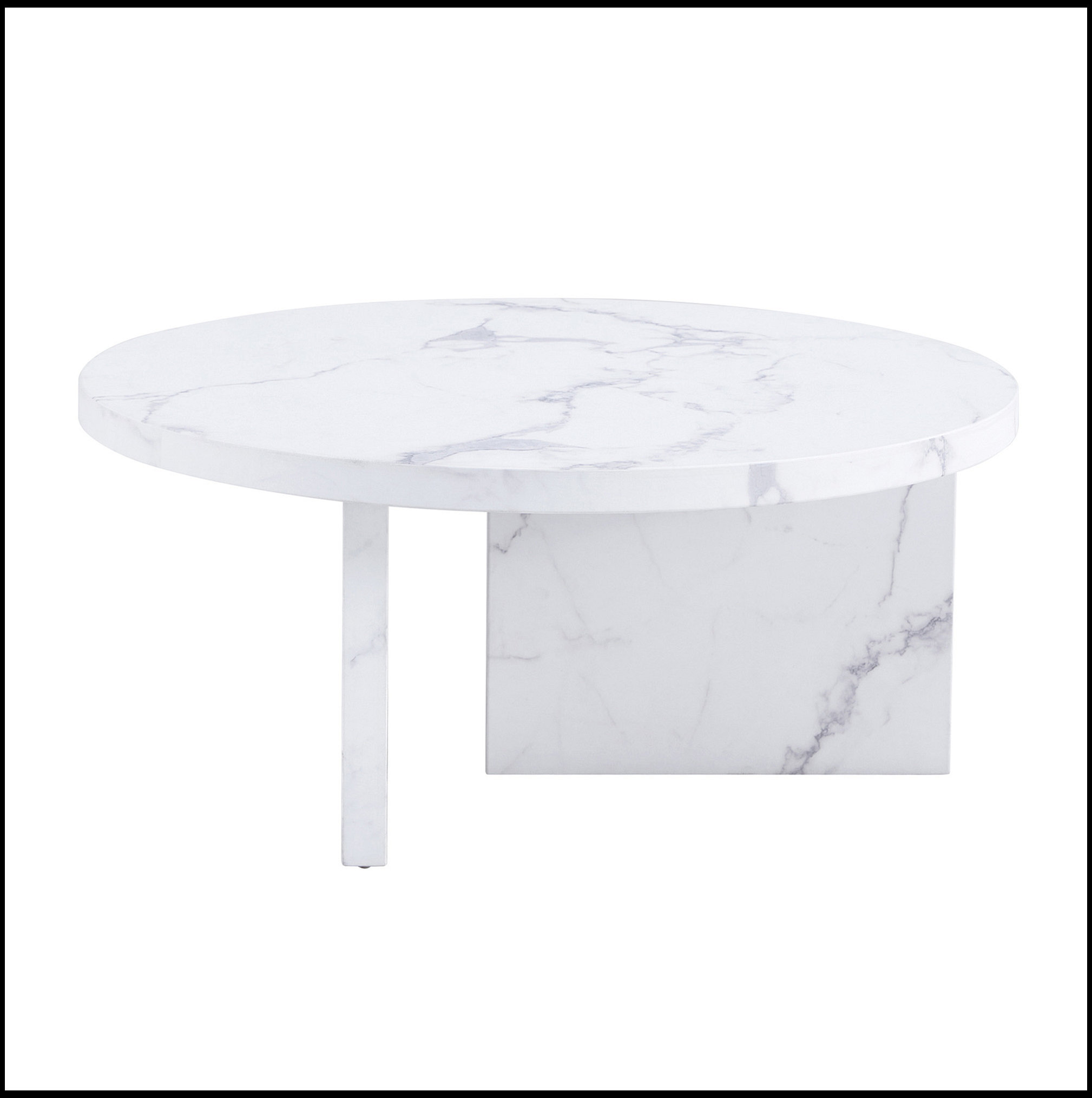 Wrought Studio™ A White MDF Material Circular Patterned Coffee Table, A ...